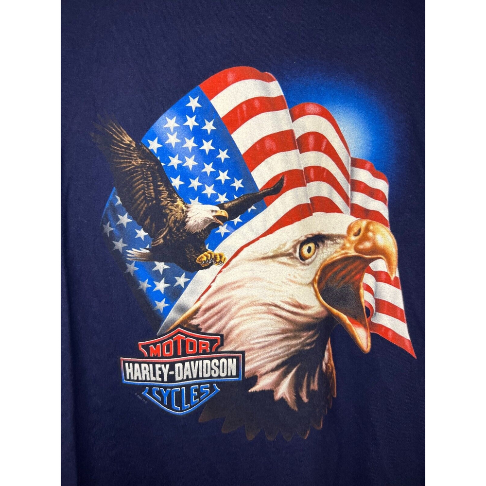 Harley Davidson Navy Blue Eagle Short Sleeve T-Shirt … - Gem